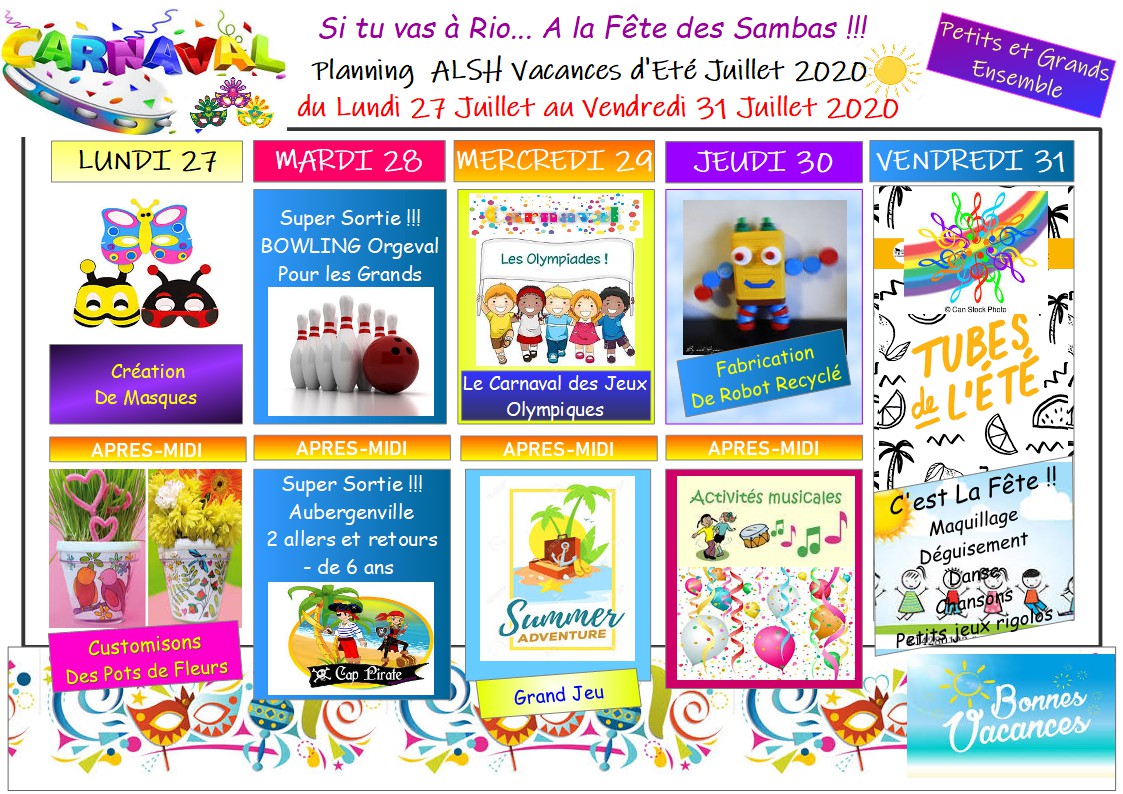 Activités Du Centre De Loisirs Pour Le Mois De Juillet Site Officiel